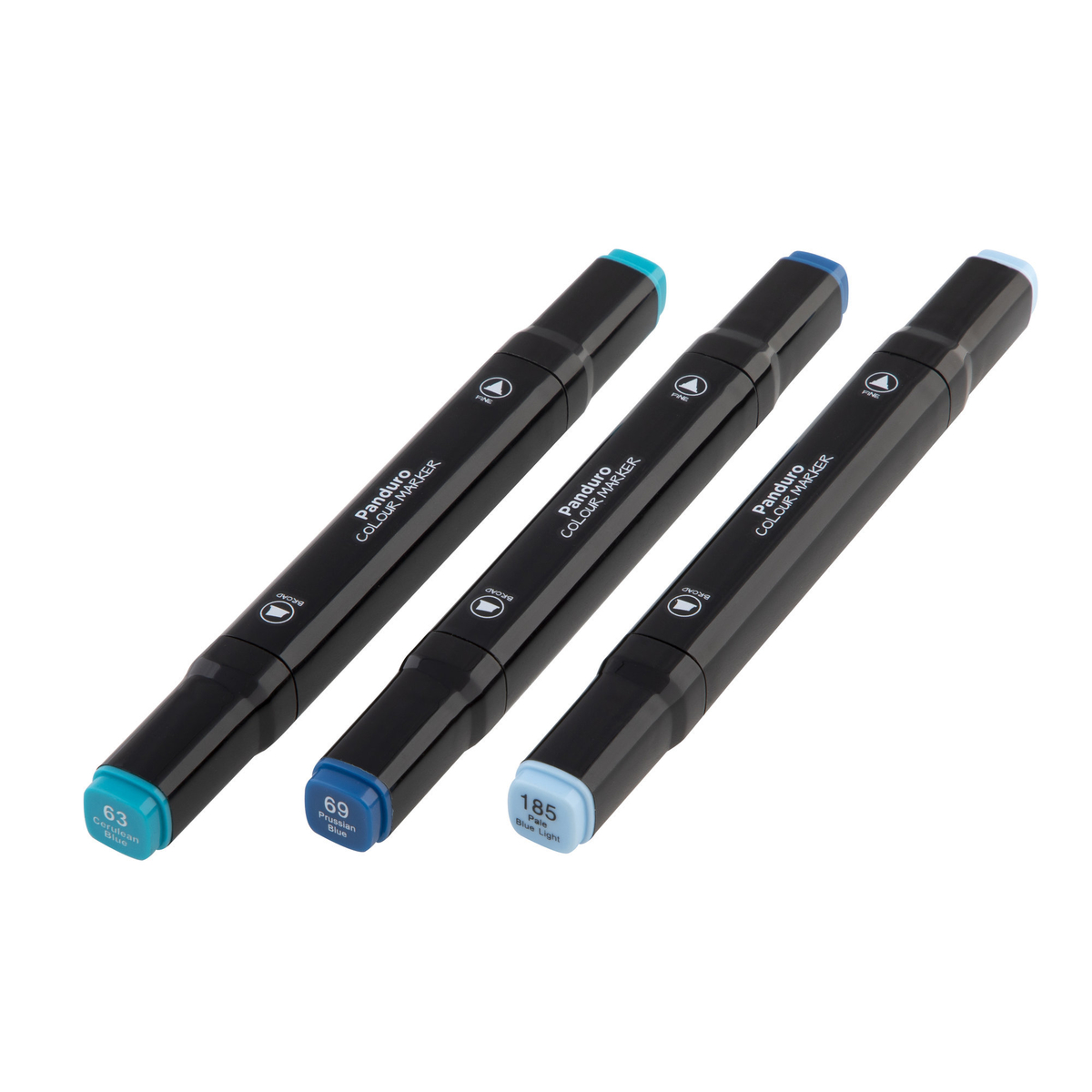 Panduro colour markers 3-pack – Blue tones #63, 69, 185 | Panduro