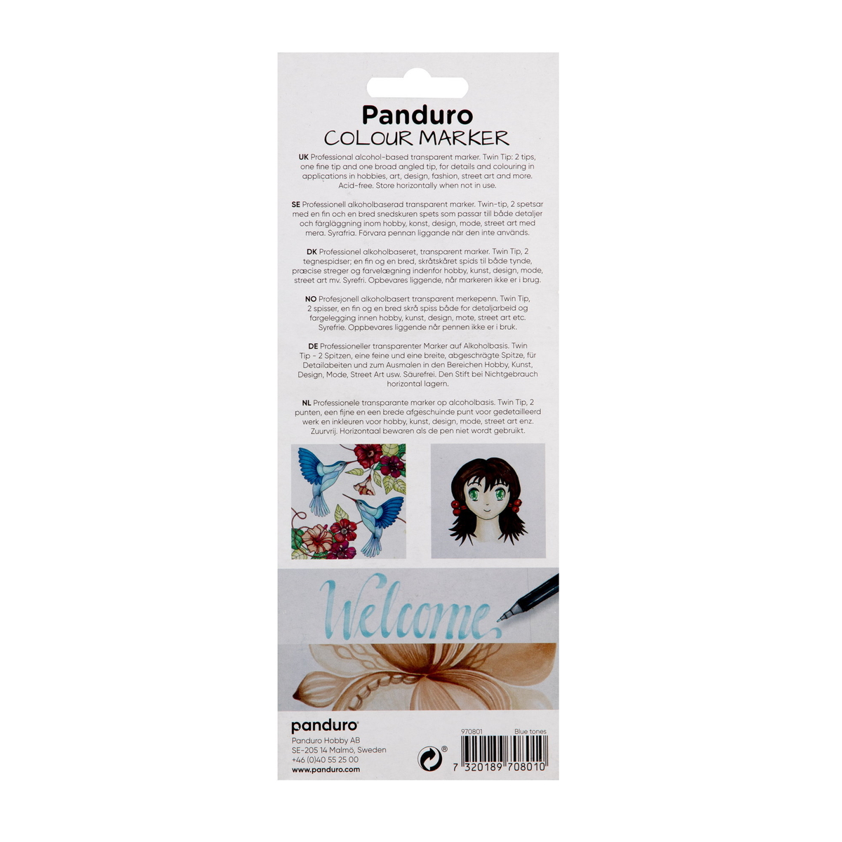 Panduro colour markers 3-pack – Blue tones #63, 69, 185 | Panduro