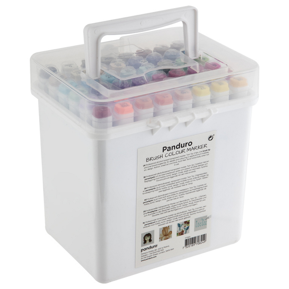 Panduro colour marker brush 48 – twintip-markers med penselspets ...