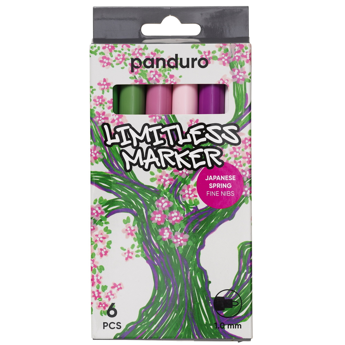 Limitless Marker S Japanese Spring, set med 6 akrylpennor – Fin spets ...