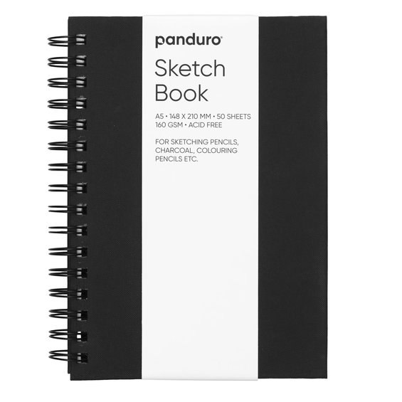 Panduro Sketch spiralbundet skitseblok A5, stående, 50 ark, 160 g/m² ...