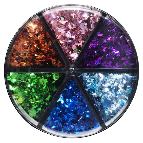 Glitter shaker/glitterdrysser med 6x7 gram skønne glitterflager i ...