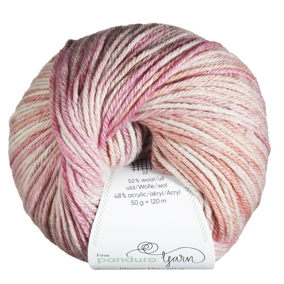 Garn Merino Mix Multi-Coloured 50g rosa | Panduro