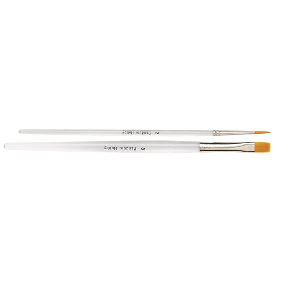 Sminkpenslar rund + flat 2 st | Panduro