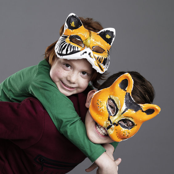 Ansiktsmask katt, kattmask av formpressad papp 18×18 cm | Panduro