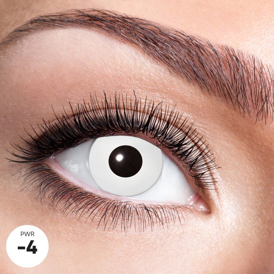 Linse White Zombie – effektlinse med styrke -4 – pris per linse | Panduro