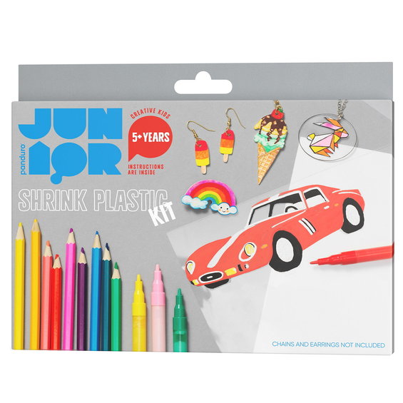 Shrink plastic kit – 10 ark med krympeplast, 12 tusjpenner og 24 ...