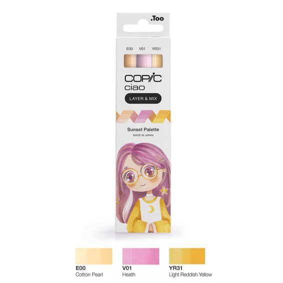 Copic Ciao markers med dubbelspets, 3-pack – Sunset palette | Panduro