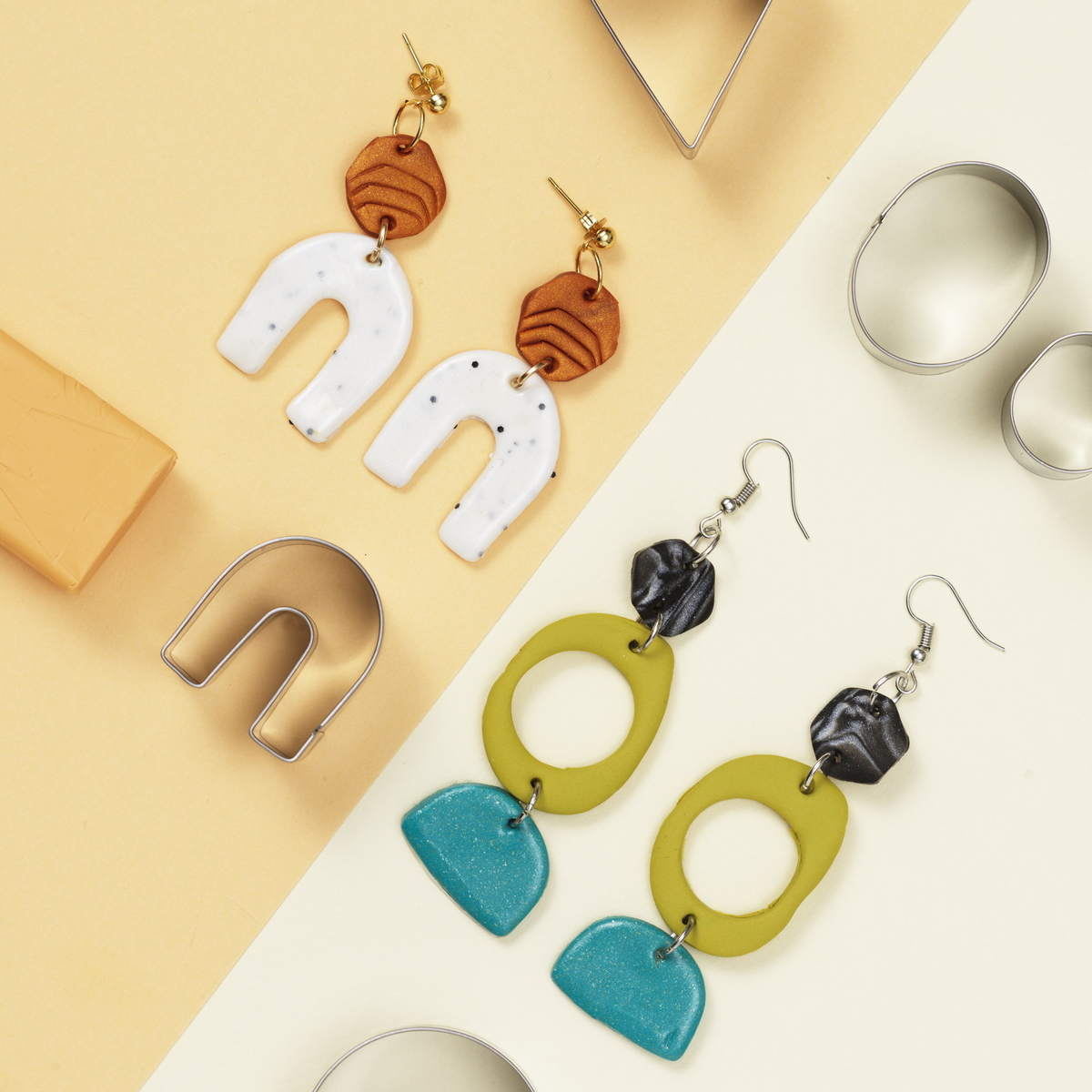 Lav øreringe i Fimo-ler